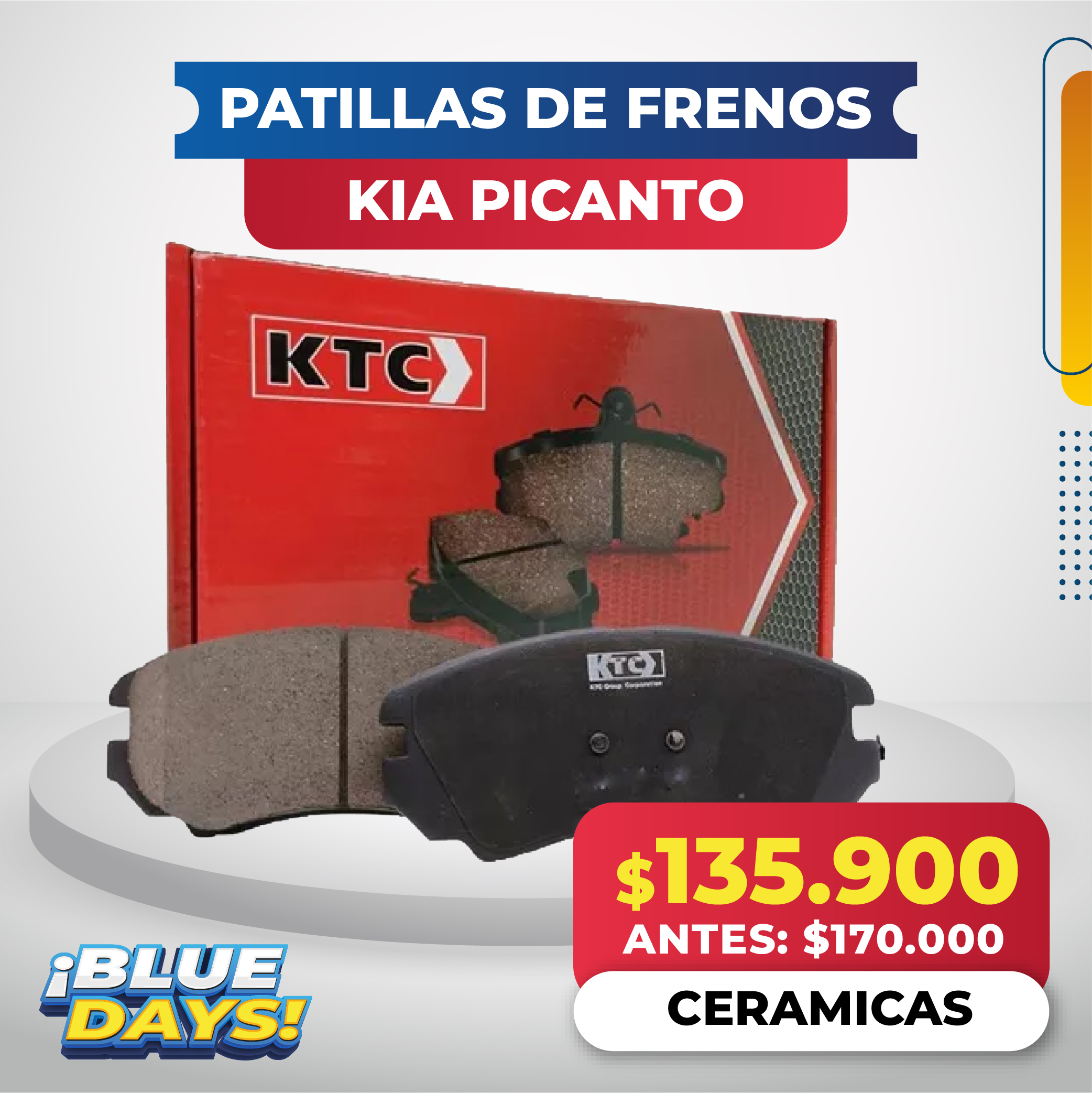 PASTILLAS FRENO KIA PICANTO CERAMICAS - ALDAUTO Repuestos y Lubricantes
